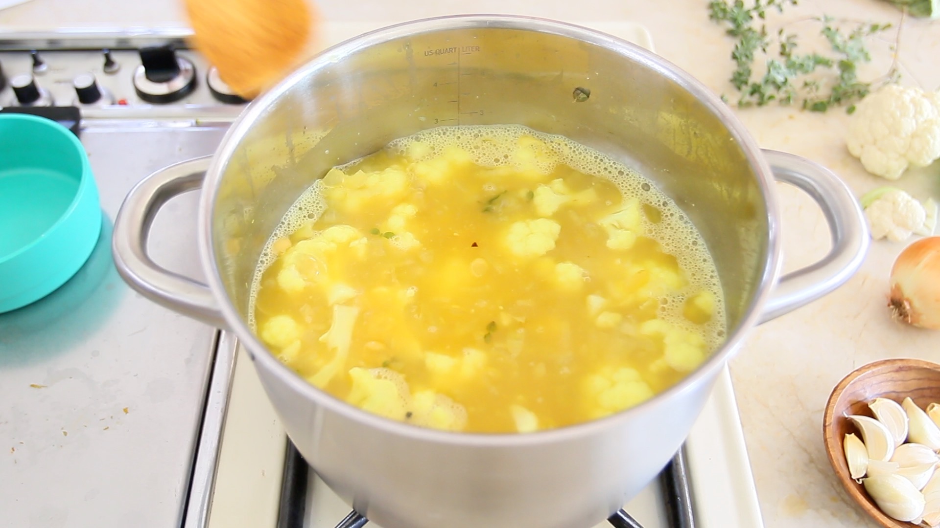 Cauliflower Turmeric Beans Golden Soup +6M | Buona Pappa